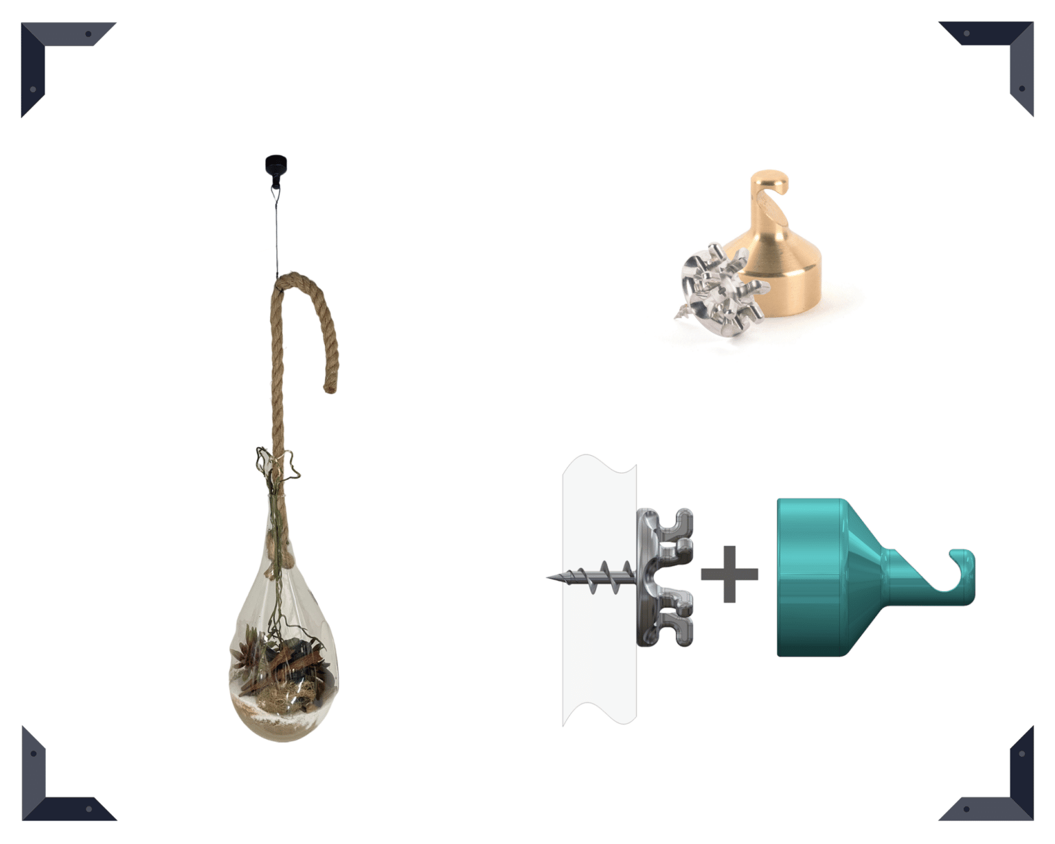 Suspension crochet et sa fixation crochet - L'attachante